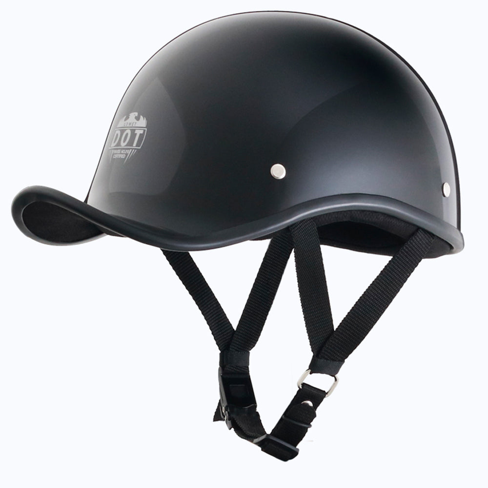 Smallest & Lightest DOT Reversible Helmet Curved Style - Gloss Black