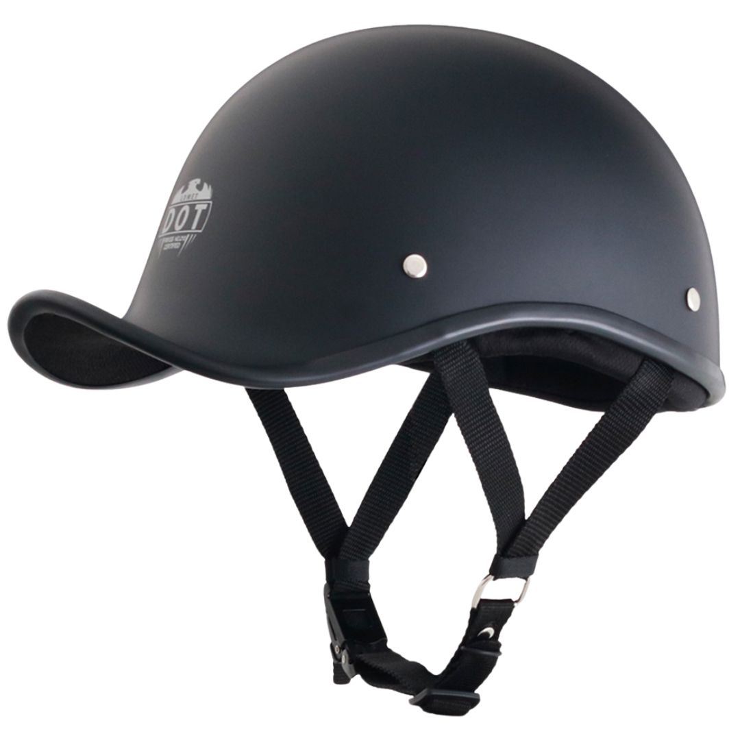 Smallest & Lightest DOT Reversible Helmet Curved Style - Matte Black