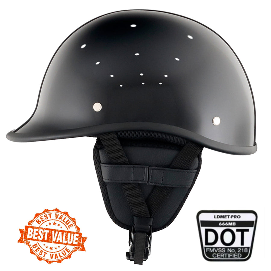 Smallest & Lightest DOT Polo Helmet- Gloss Black
